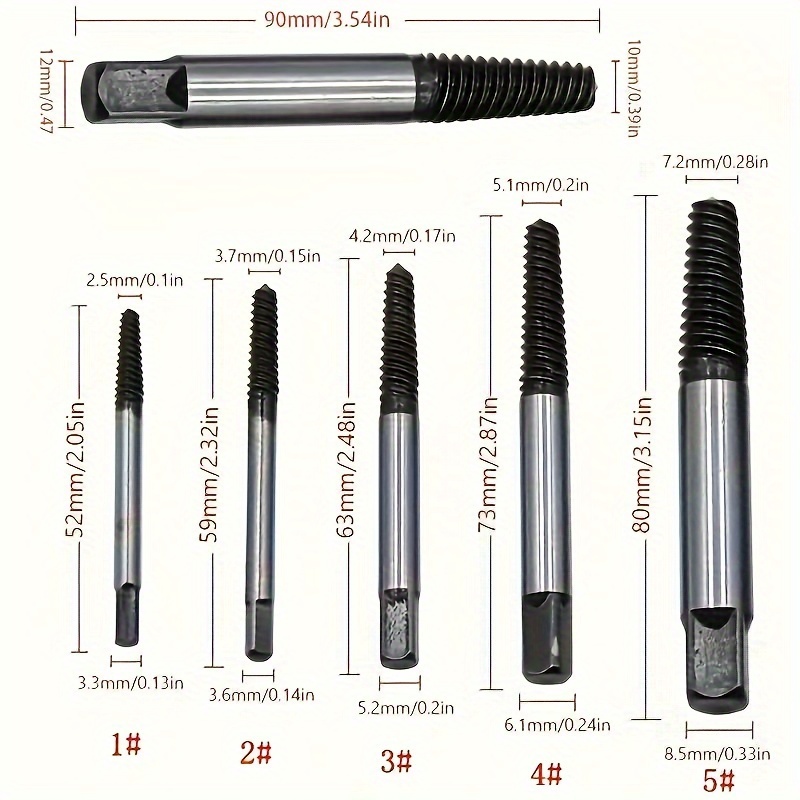 Screw Extractor Set High Carbon Steel Damaged Screw Bolt - Temu South ...