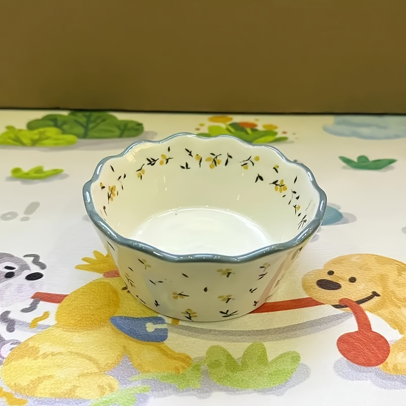 Fresh Pastoral Small Broken Flower Ceramic Bowl Vintage Lace - Temu ...