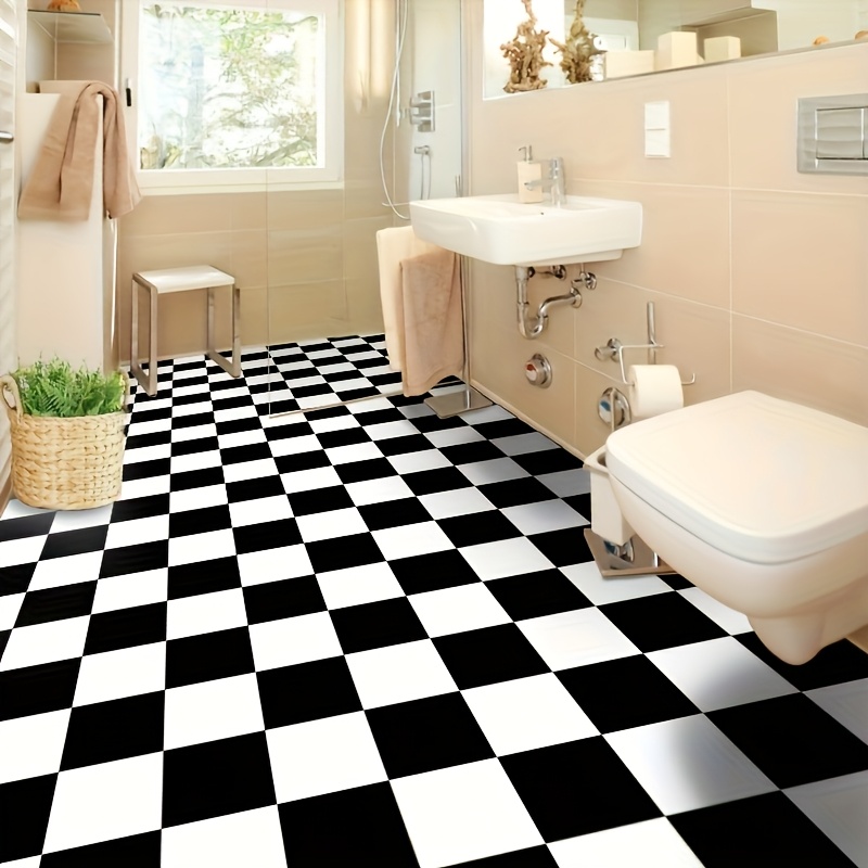 black and white floor tiles sold on Temu New Zealand