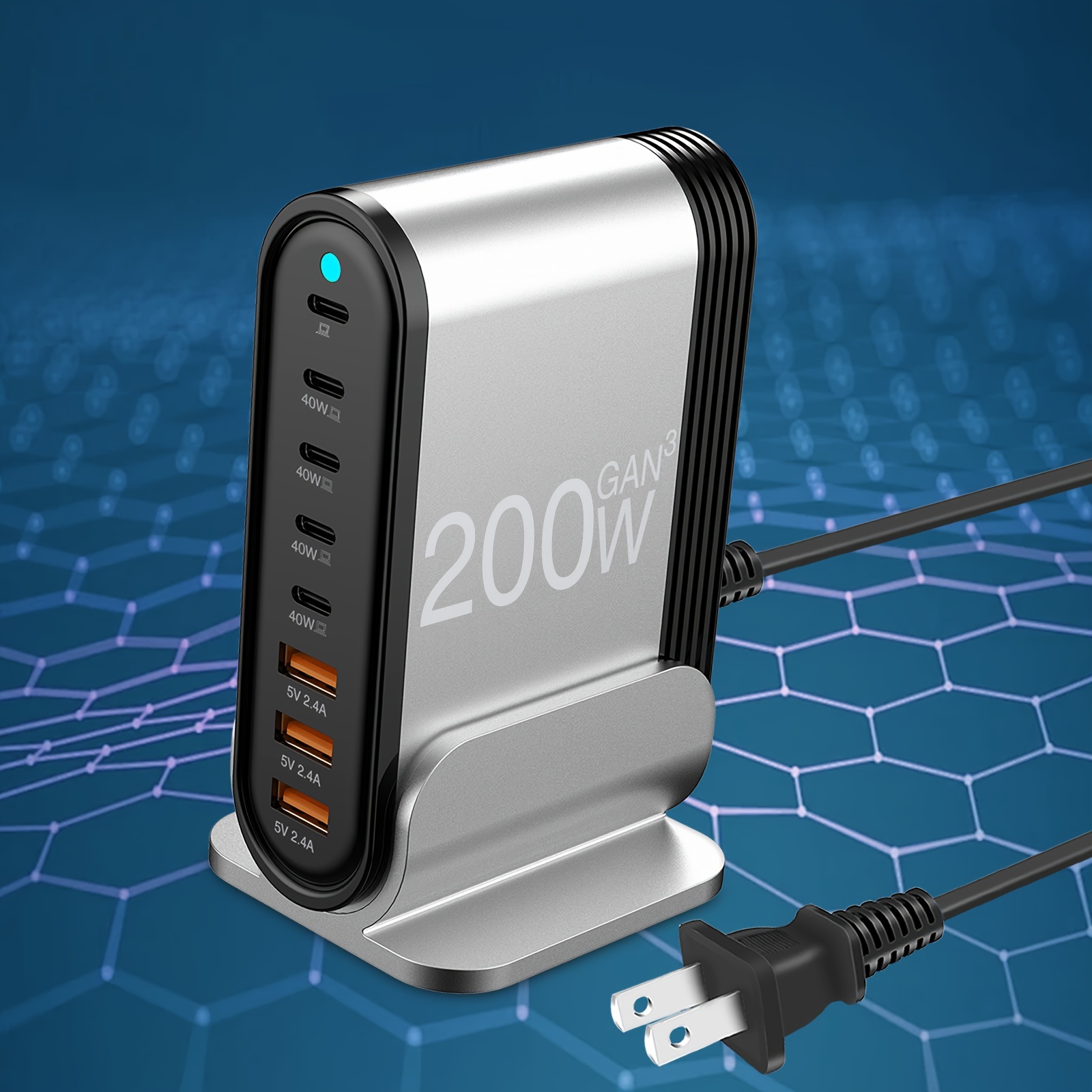 Usb C Fast Charger Sacrack Foldable Compact 8 Port Pd Fast - Temu