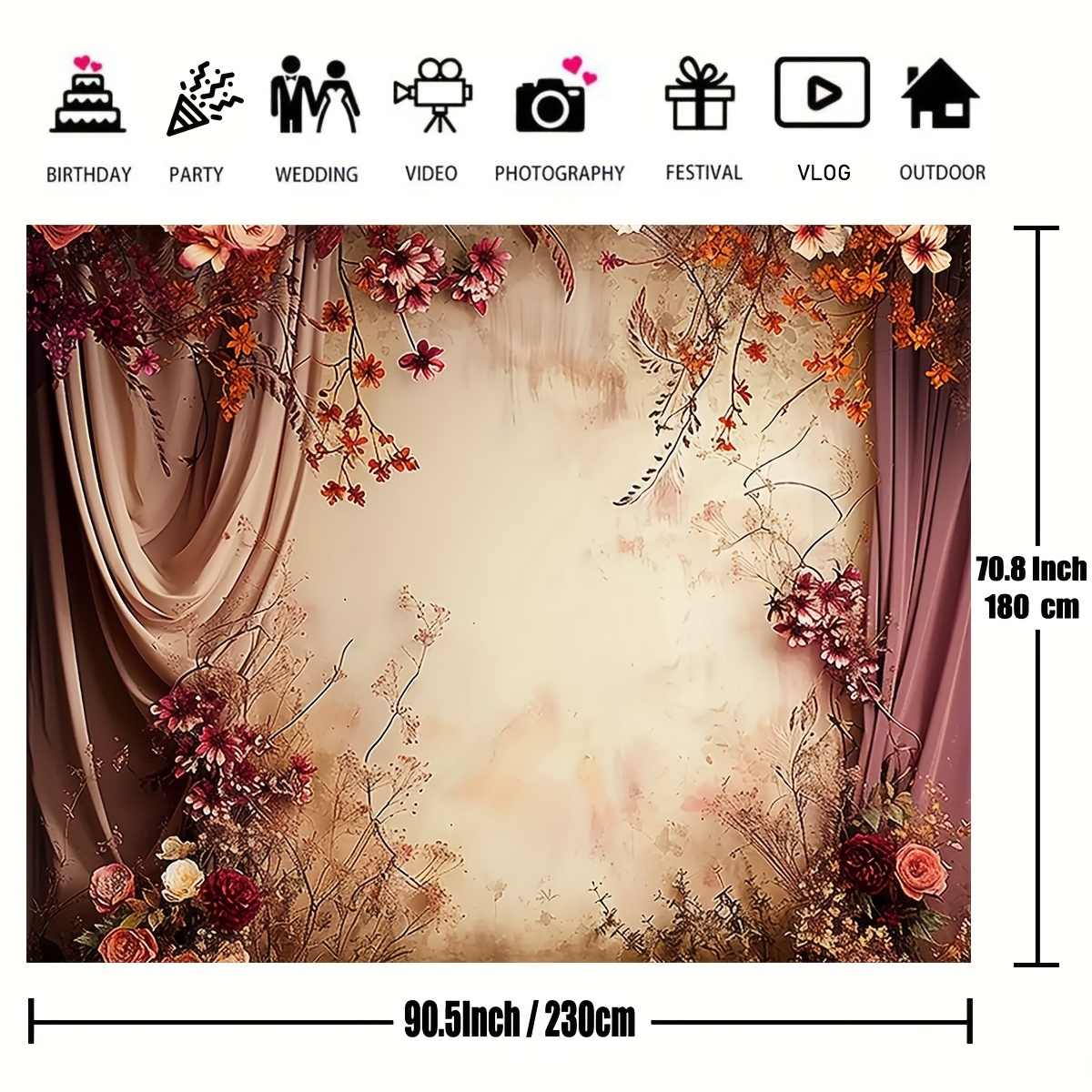Romantic Wedding Background Bridal Flower Wall Photography - Temu