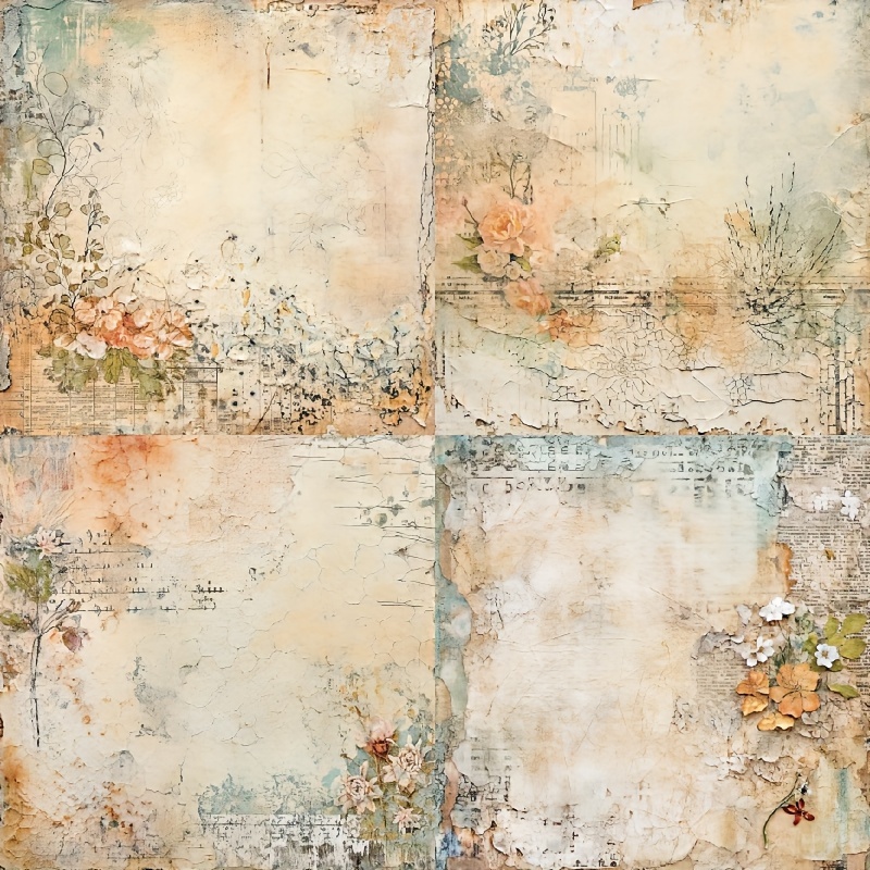 Vintage Floral Scrapbooking Paper Pack Multifunctional Diy - Temu
