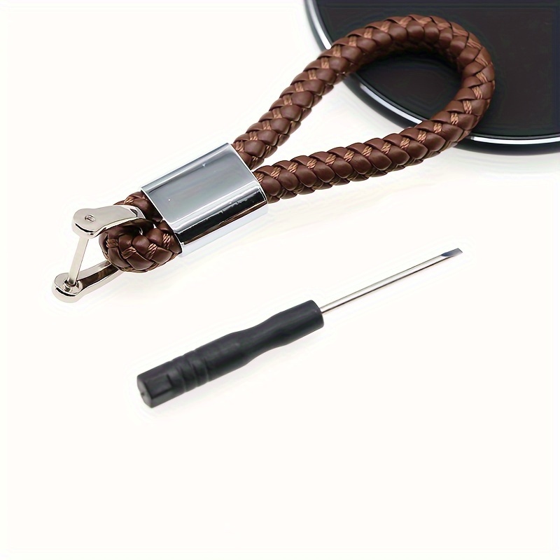 creative weaving metal car keychain for men fashion pendant keychain ...