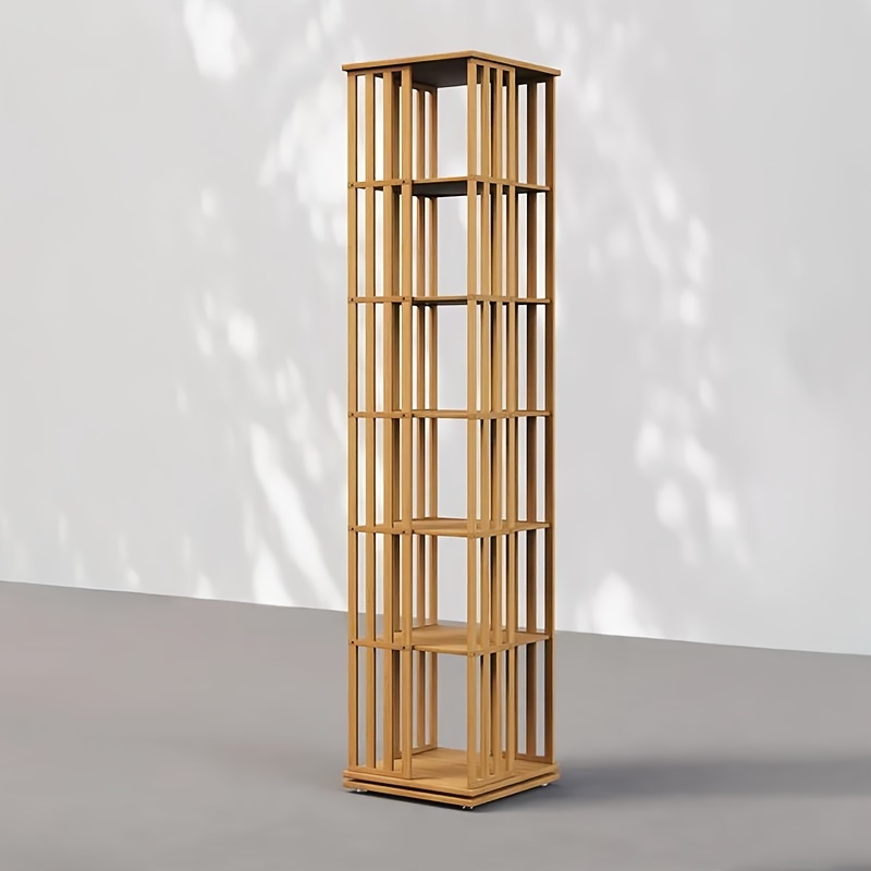 Rotating Bookshelf 5/ 6 Tiers Corner 360° Brown Living Room - Temu