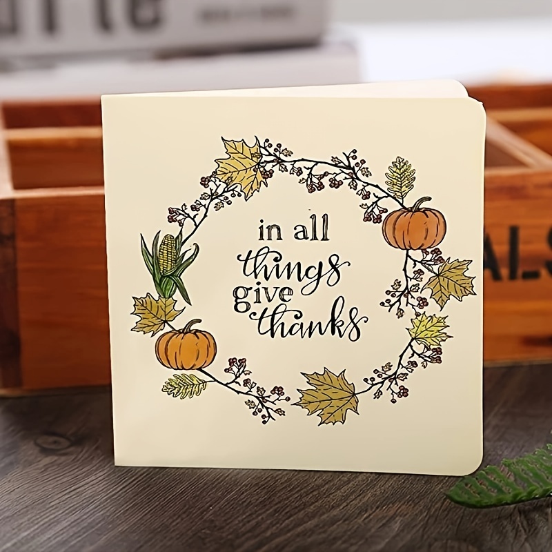 Autumn Thanksgiving Wreath Stamp Card Making Fall Pumpkin - Temu