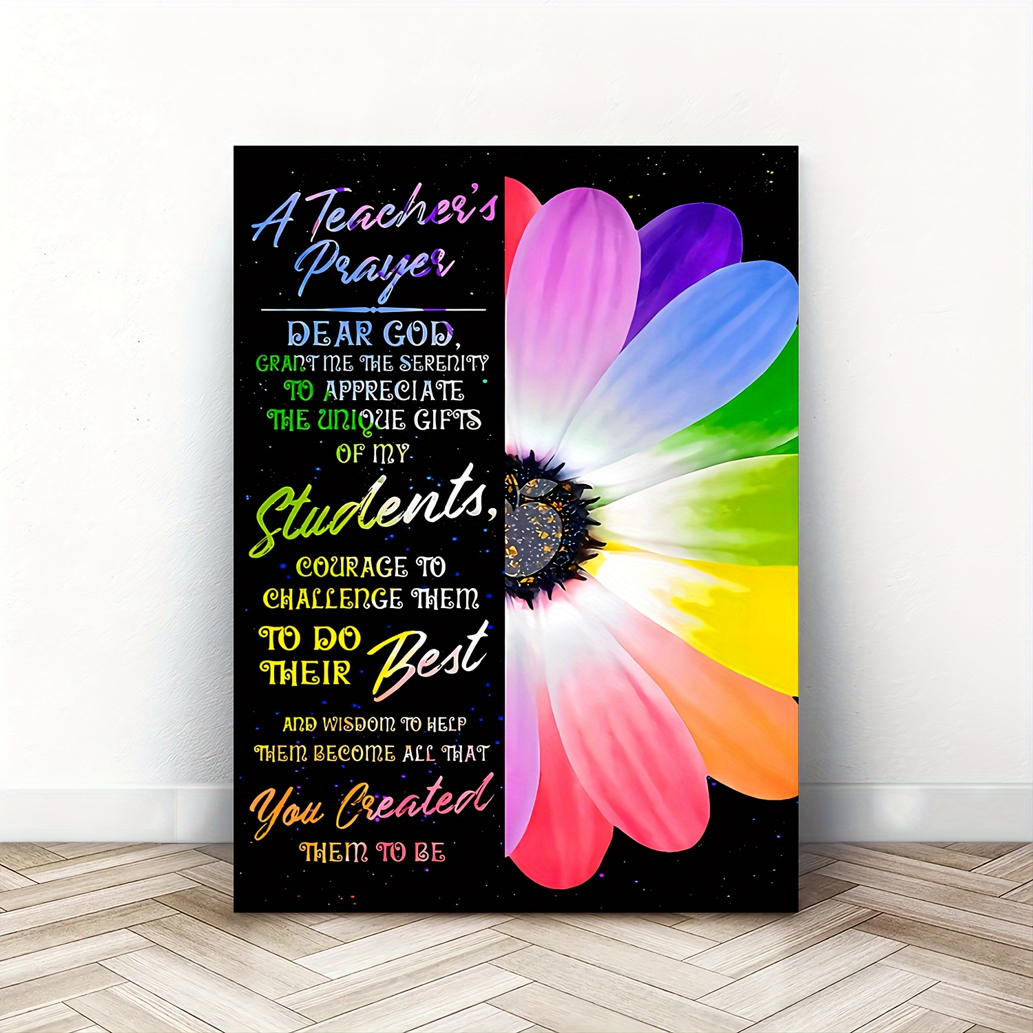 Wooden Framed Pray Quote Canvas Poster A Teacher's Prayer - Temu Australia