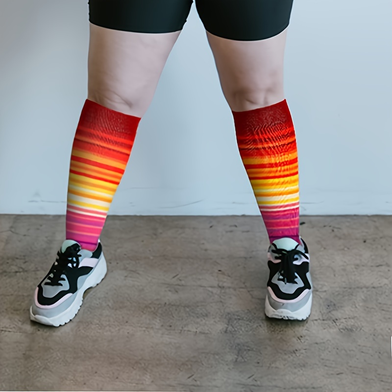 3 Pairs Plus Size Compression Socks Wide Calf Men Women Knee - Temu