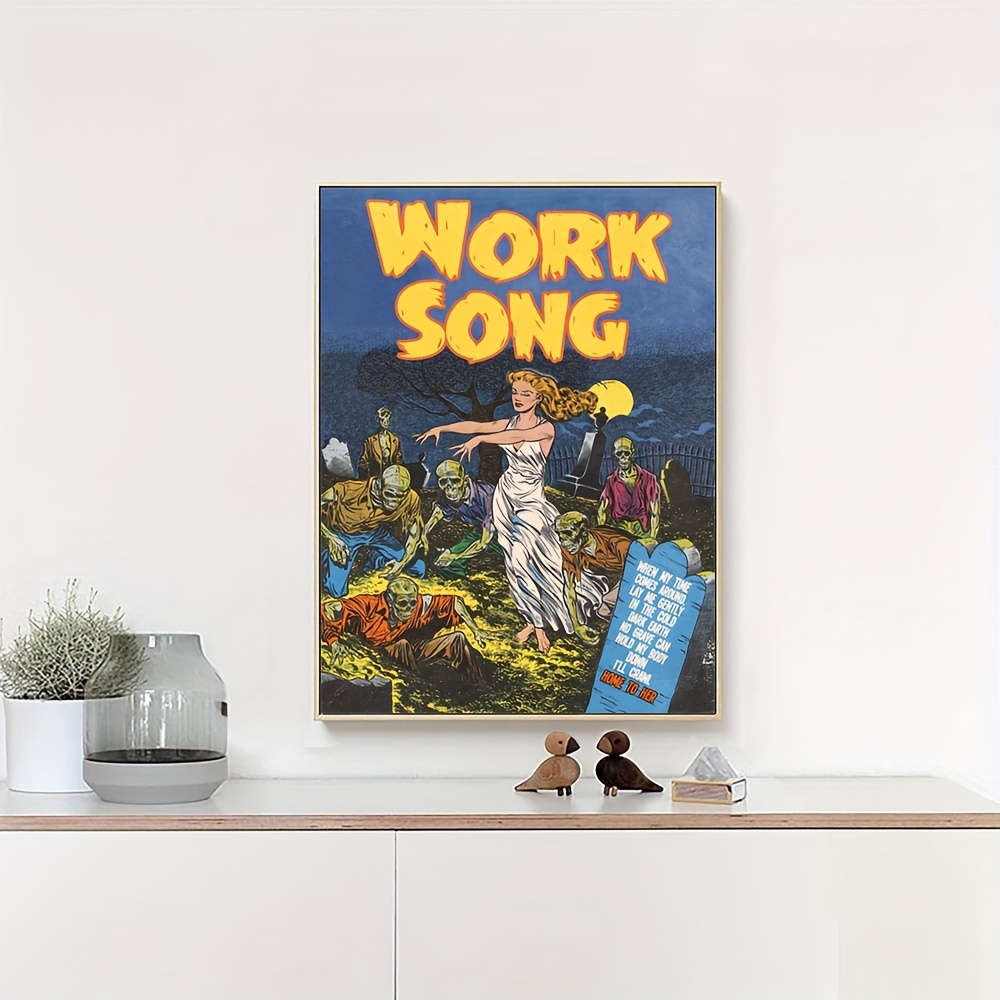 1pc poster print halloween decor waterproof canvas artwork wall ...