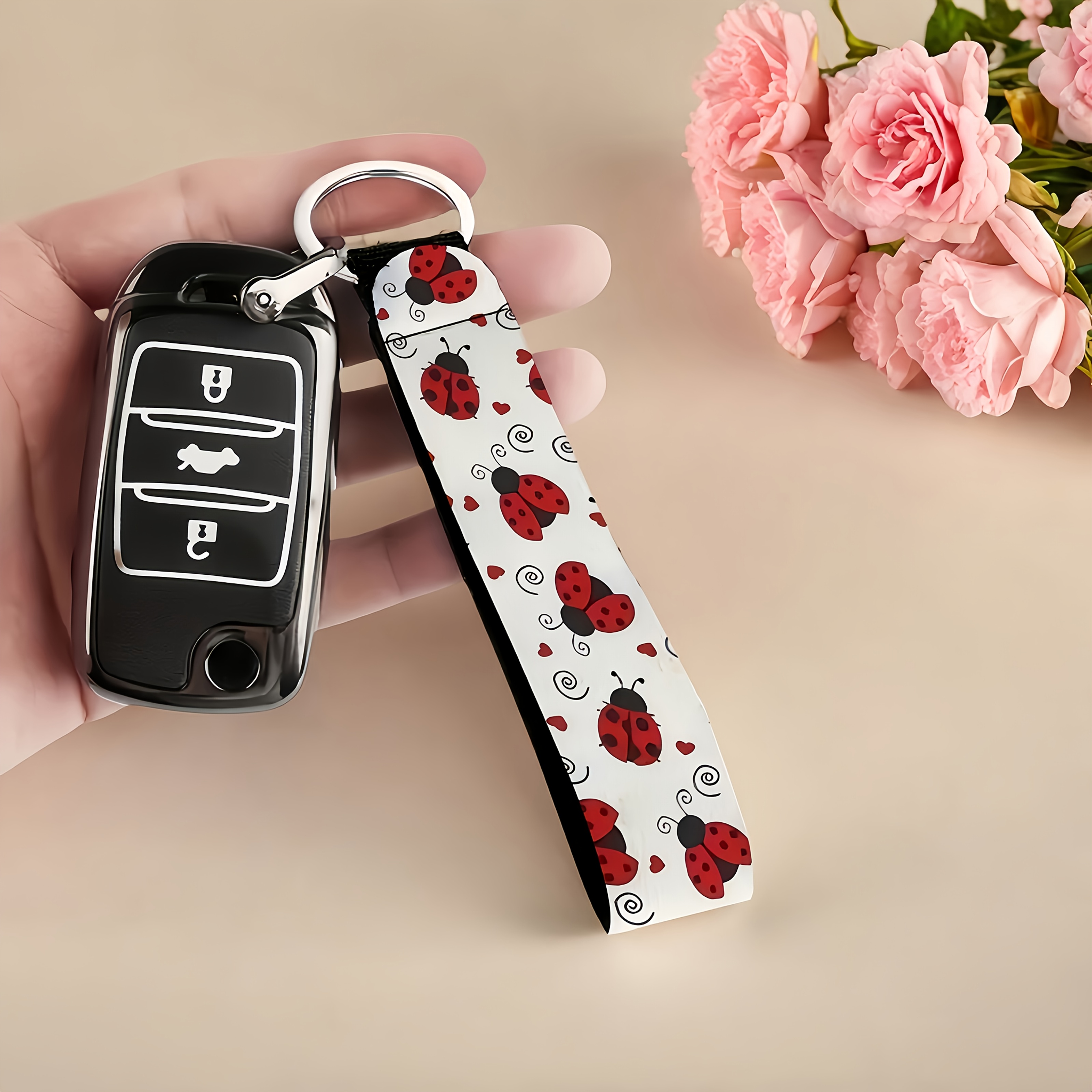 ladybug keychain sold on Temu New Zealand