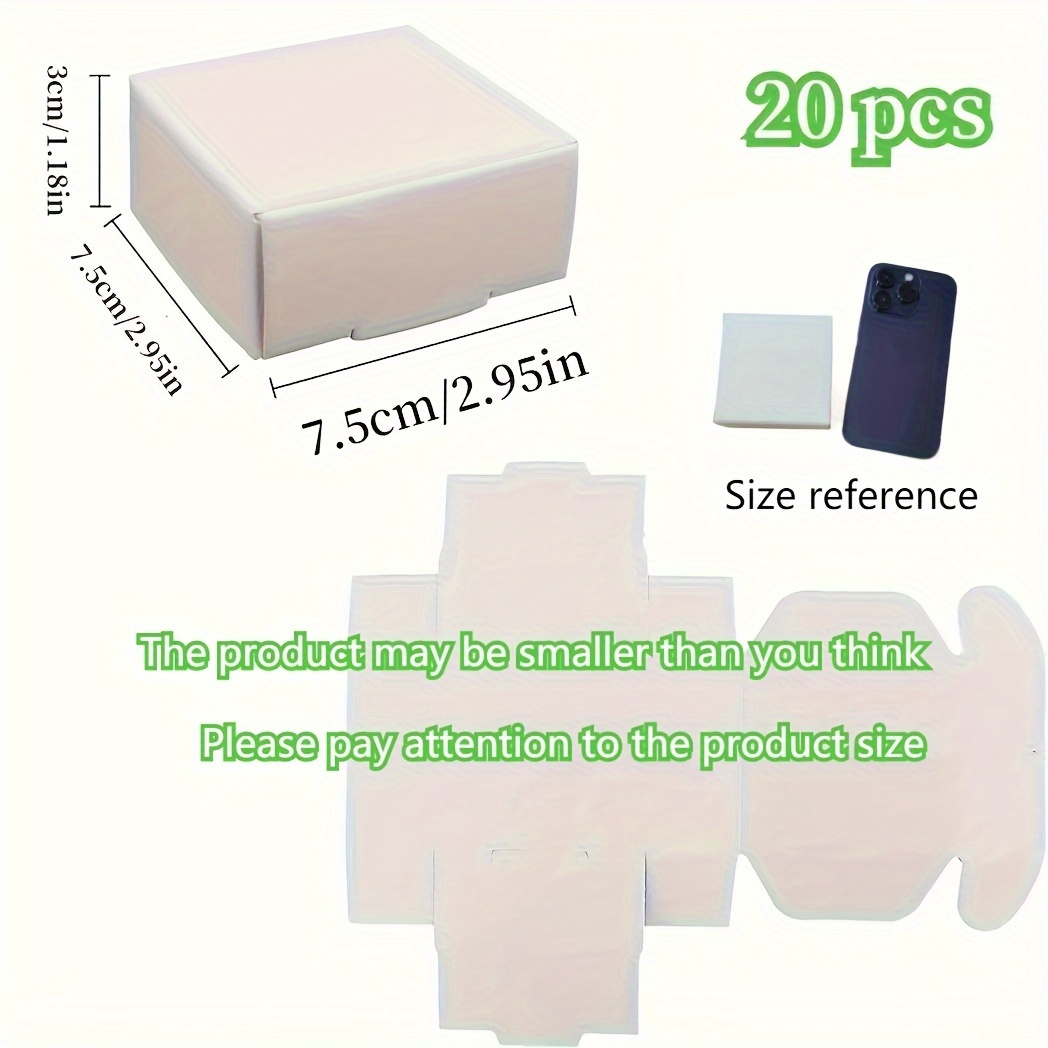 20pcs White Kraft Paper Box 7.49x7.49x3.0cm Soap Packaging Box Gift Wrapping Box Homemade Soap Gift Baking Candy Box Suitable For A Of Items