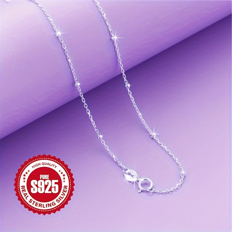 925 Silver Thin Chain Necklace Elegant Neck Chain Jewelry - Temu United ...