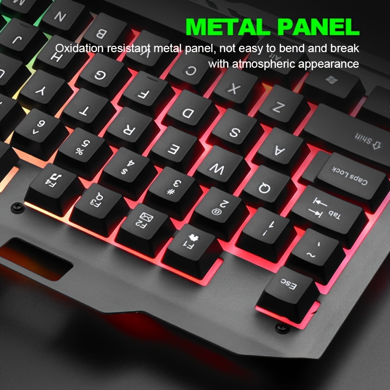 Metal Color Illuminated Computer Keyboard Usb Wired Game - Temu Australia