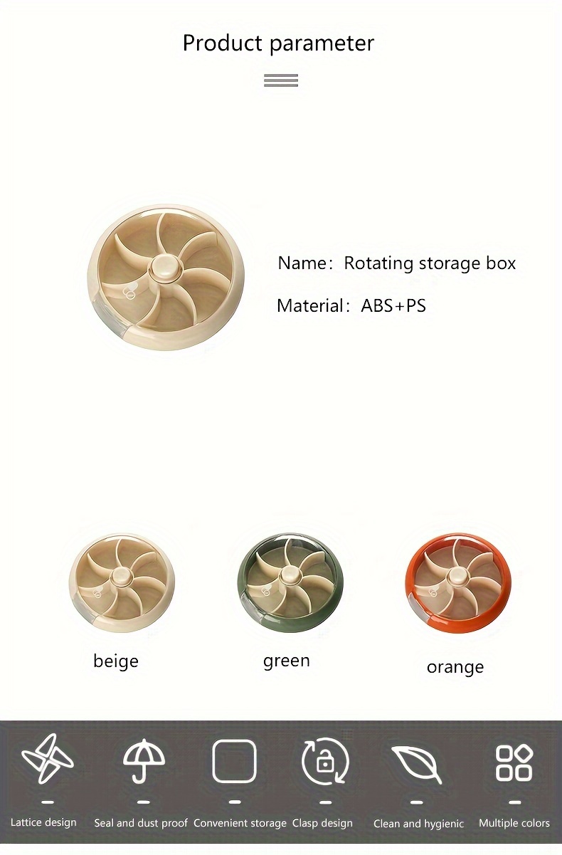 Portable Round Pill Organizer Rotating Lattice Design - Temu