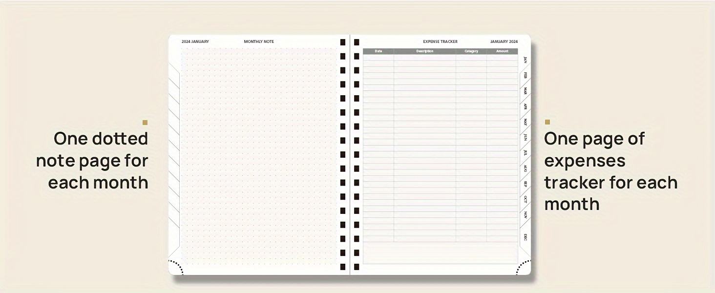 monthly planner 2024 2025 spiral bound 18 months calendar - Temu
