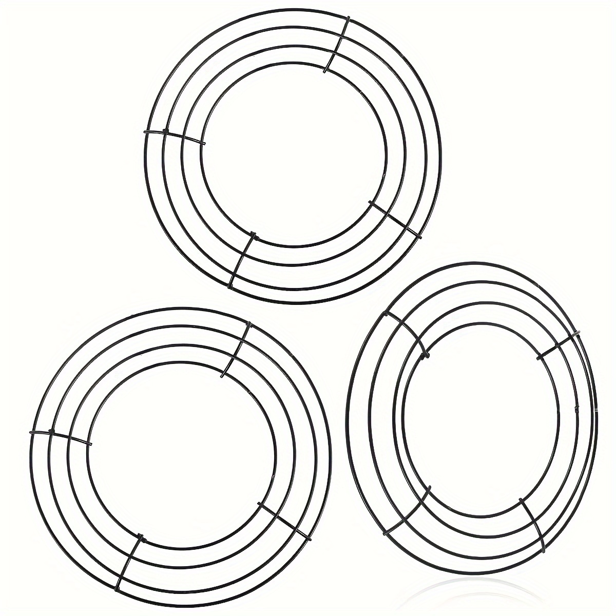 TEMU 3 Packs, Metal Wreath Frame Wire Wreath Rings Round Wreath Form ...