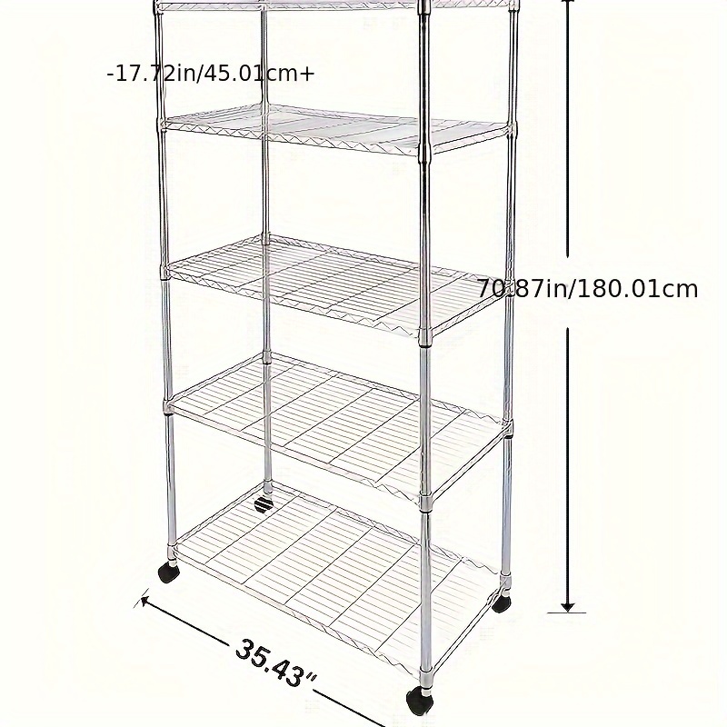 Shelving Unit 5 tier Chrome Storage Heavy Duty Metal - Temu