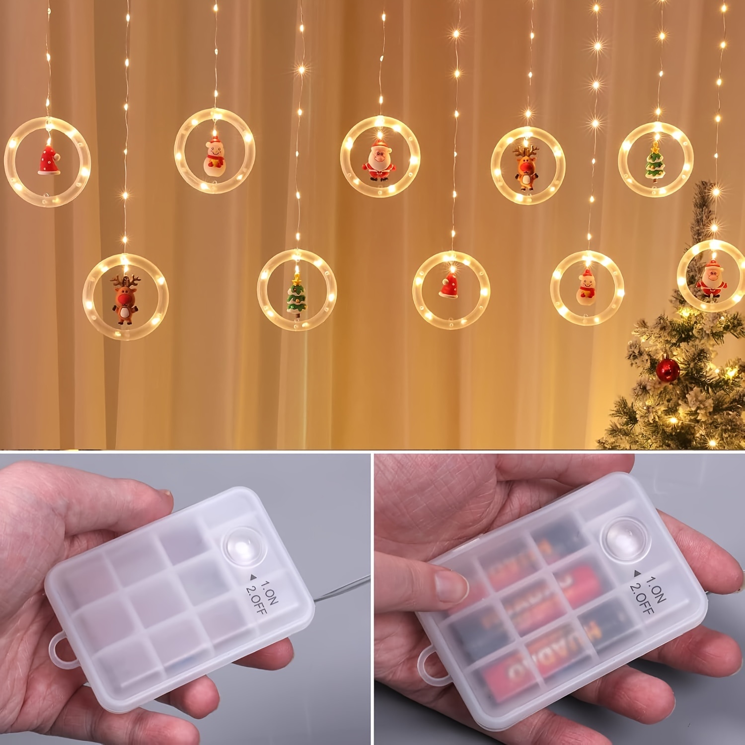 Copper Hanging Christmas Led String Lights Battery powered - Temu