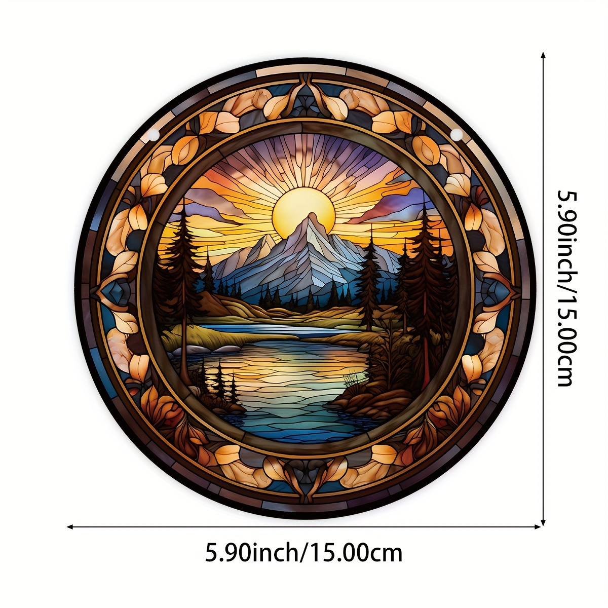 Mountain Printed Acrylic Hanging Sign Suncatcher Stained - Temu Canada