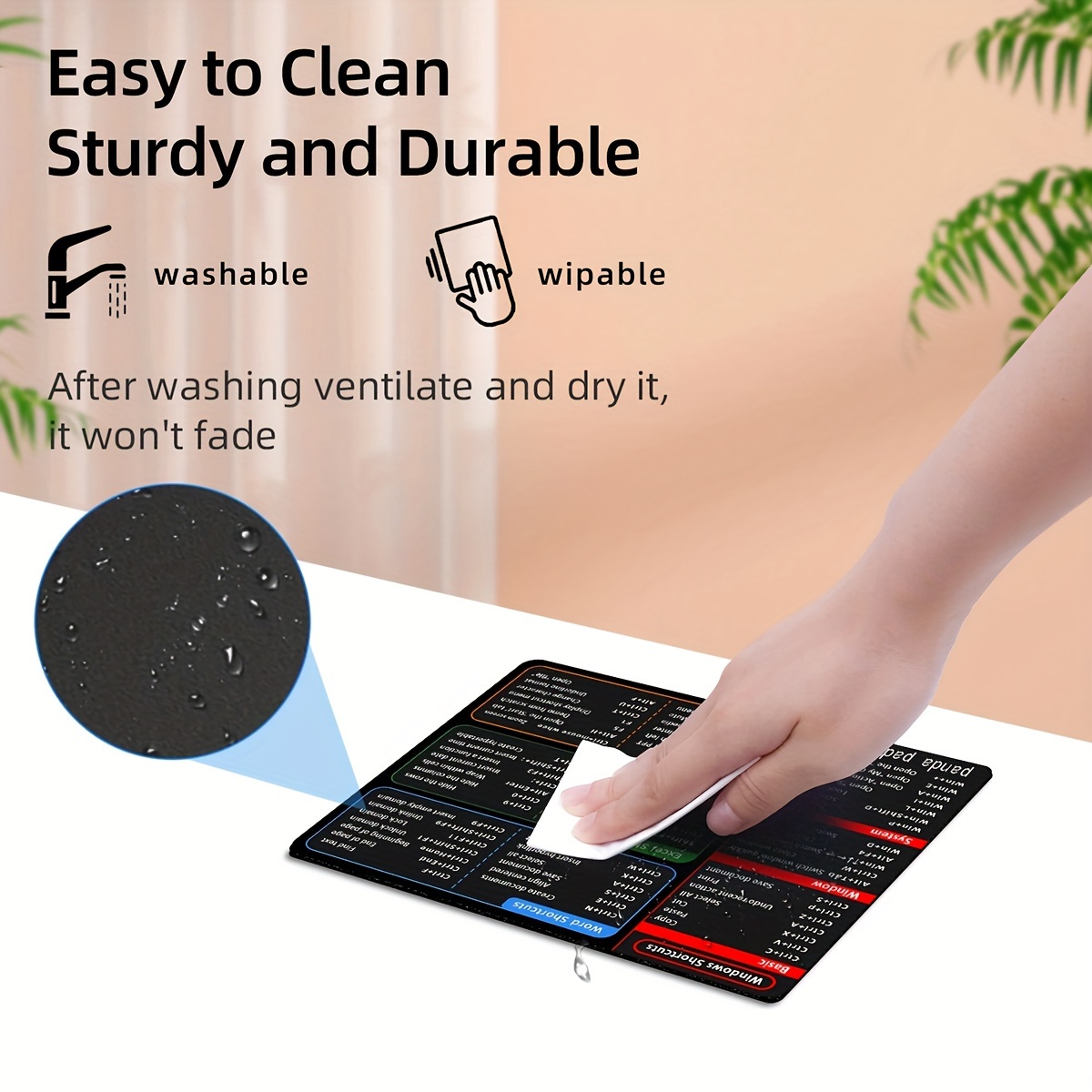 1pc Windows Shortcut Key Large Mouse Pad Office Software For Word