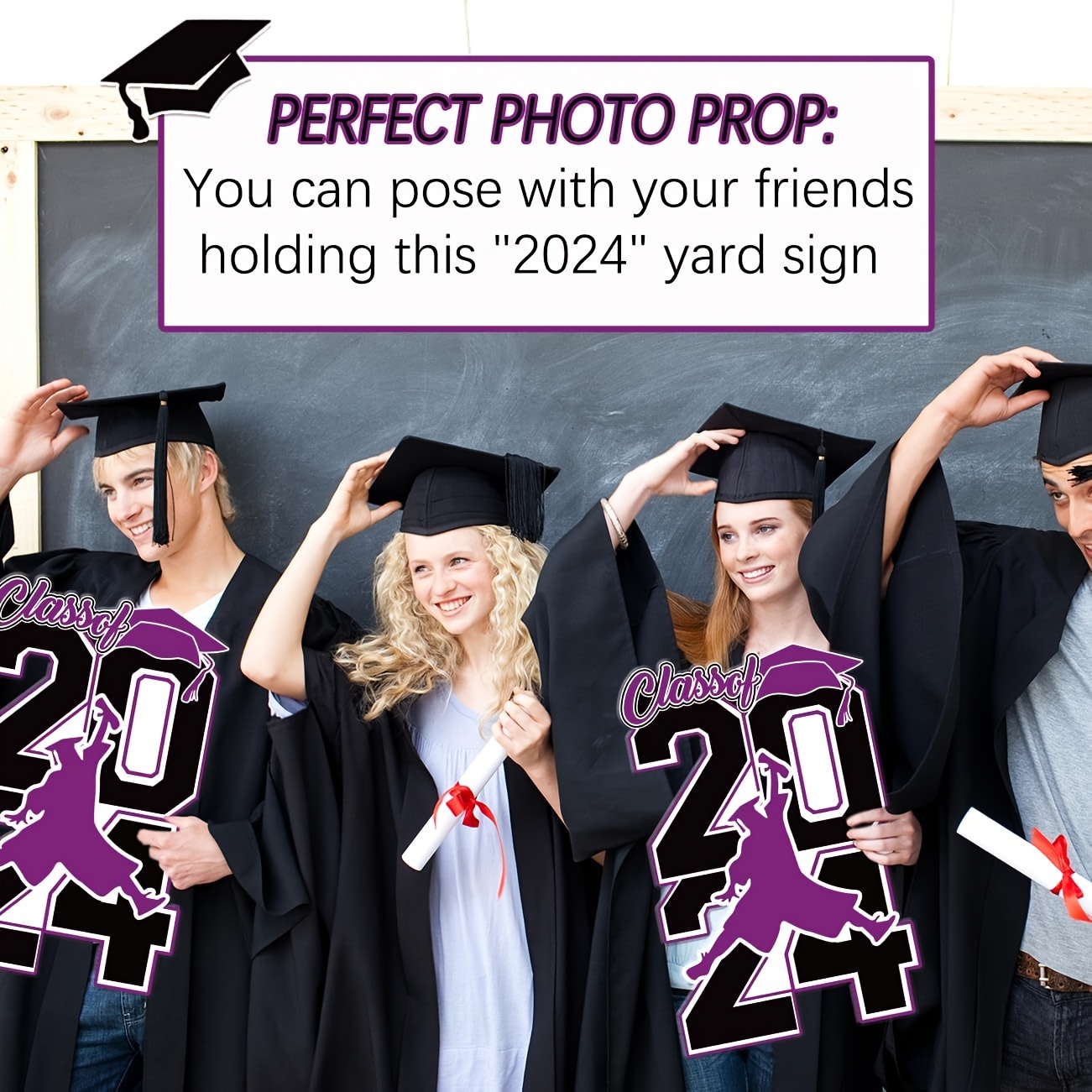 class 2024 sign stakes purple graduation season signs garden - {region ...