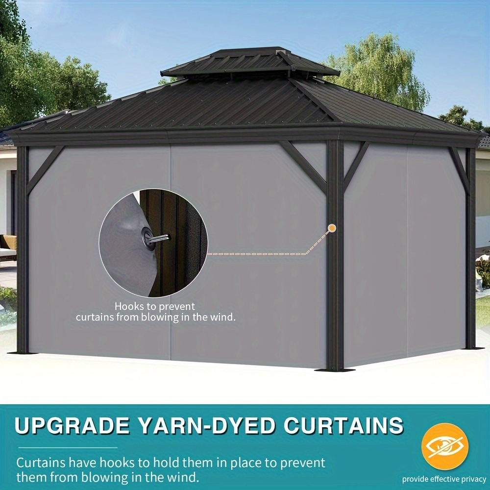 Gazebo 10' X 12' Galvanized Steel Double Roof - Temu