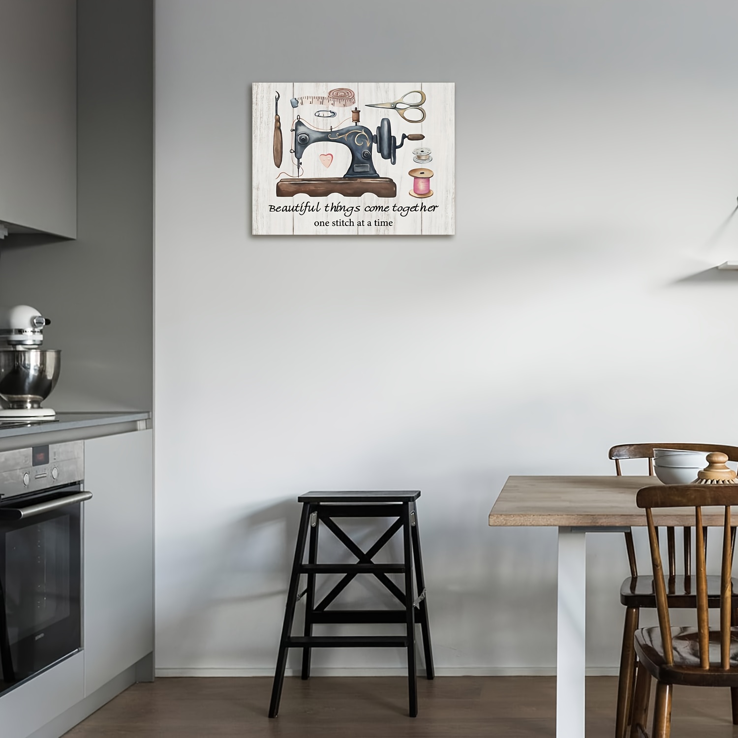 Retro Sewing Machine Canvas Art Wooden Framed Wall - Temu Portugal