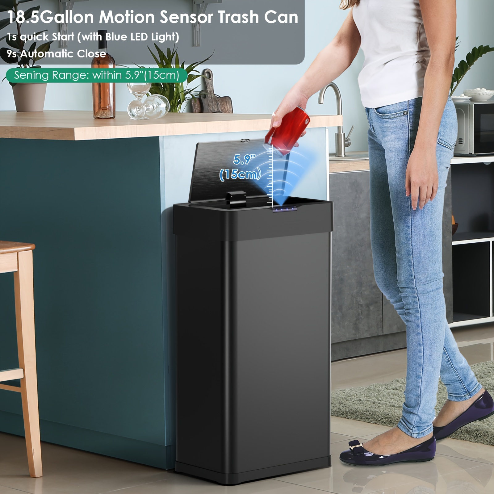 sensor trash can sold on Temu United States