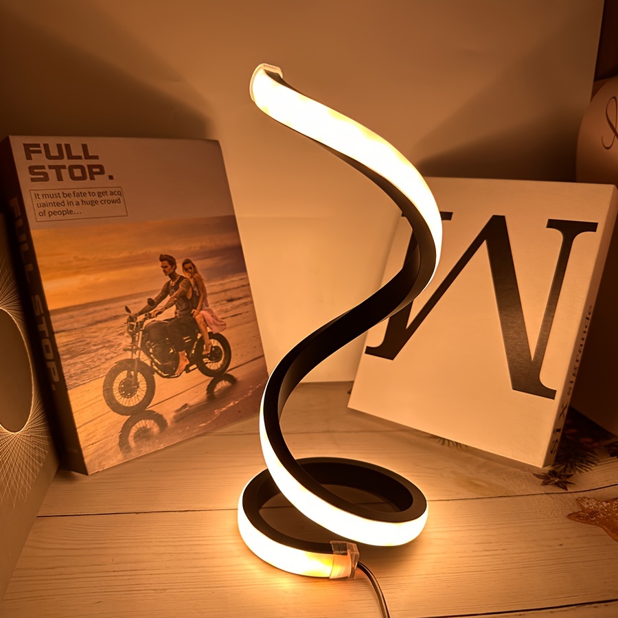 Simple Spiral Led Usb Table Lamp Bedroom Office Nightstand - Temu