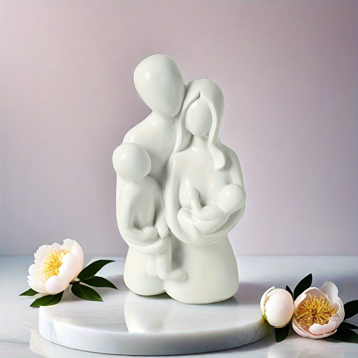 Abstract Family Figurine White Resin Tabletop Decor - Temu