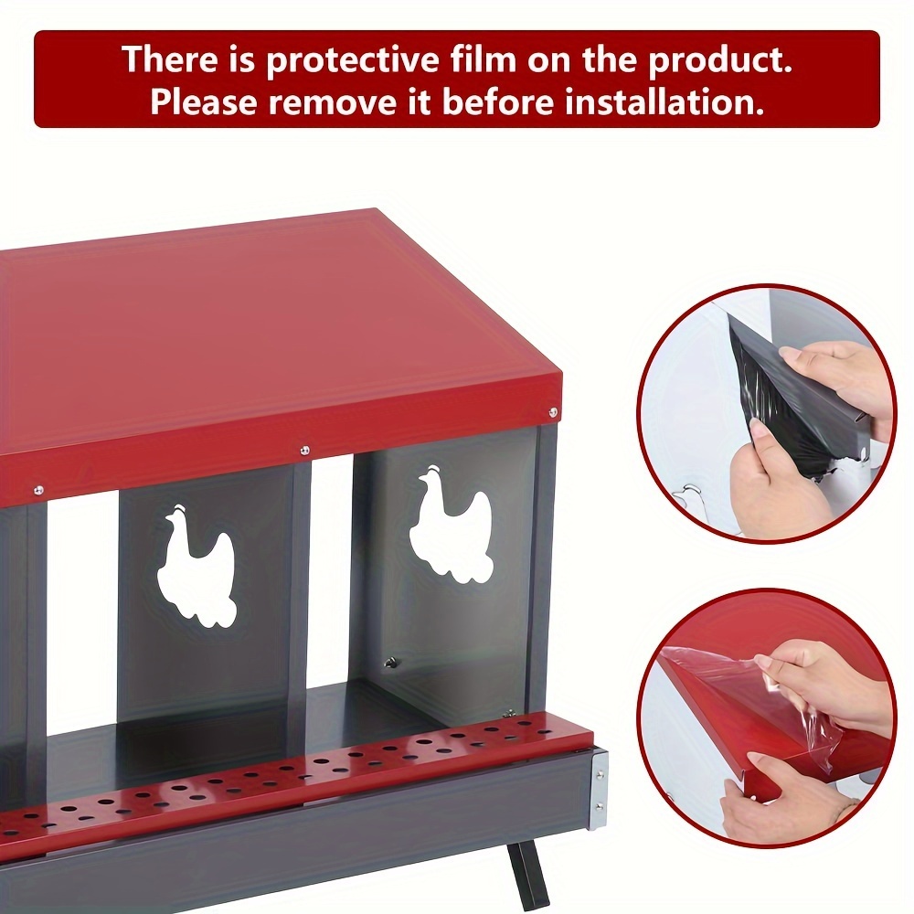 Chicken Nesting Box For Laying Eggs, Roll Out Metal Laying Box For Hens ...