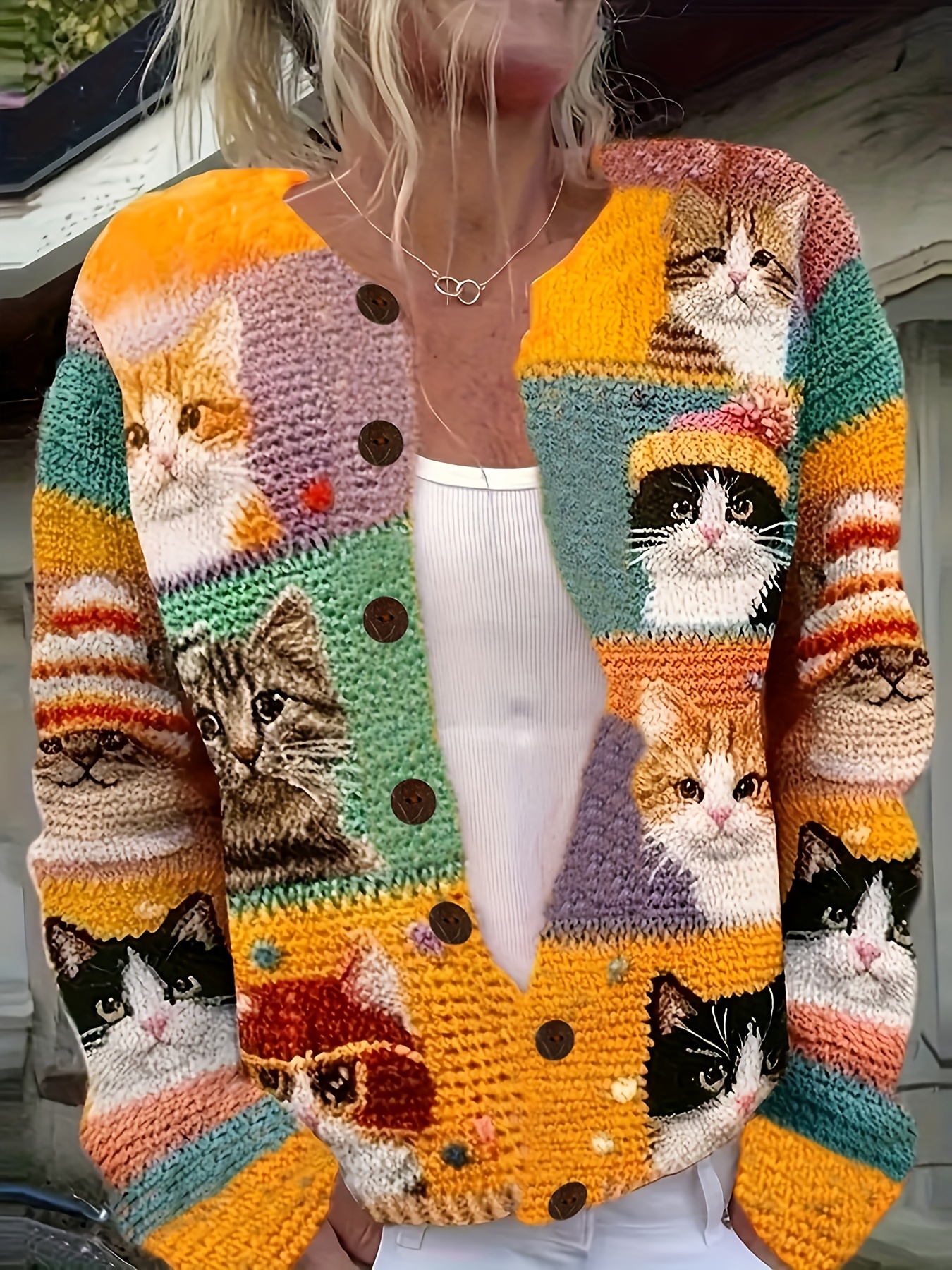 cat sweater women sold on Temu United States