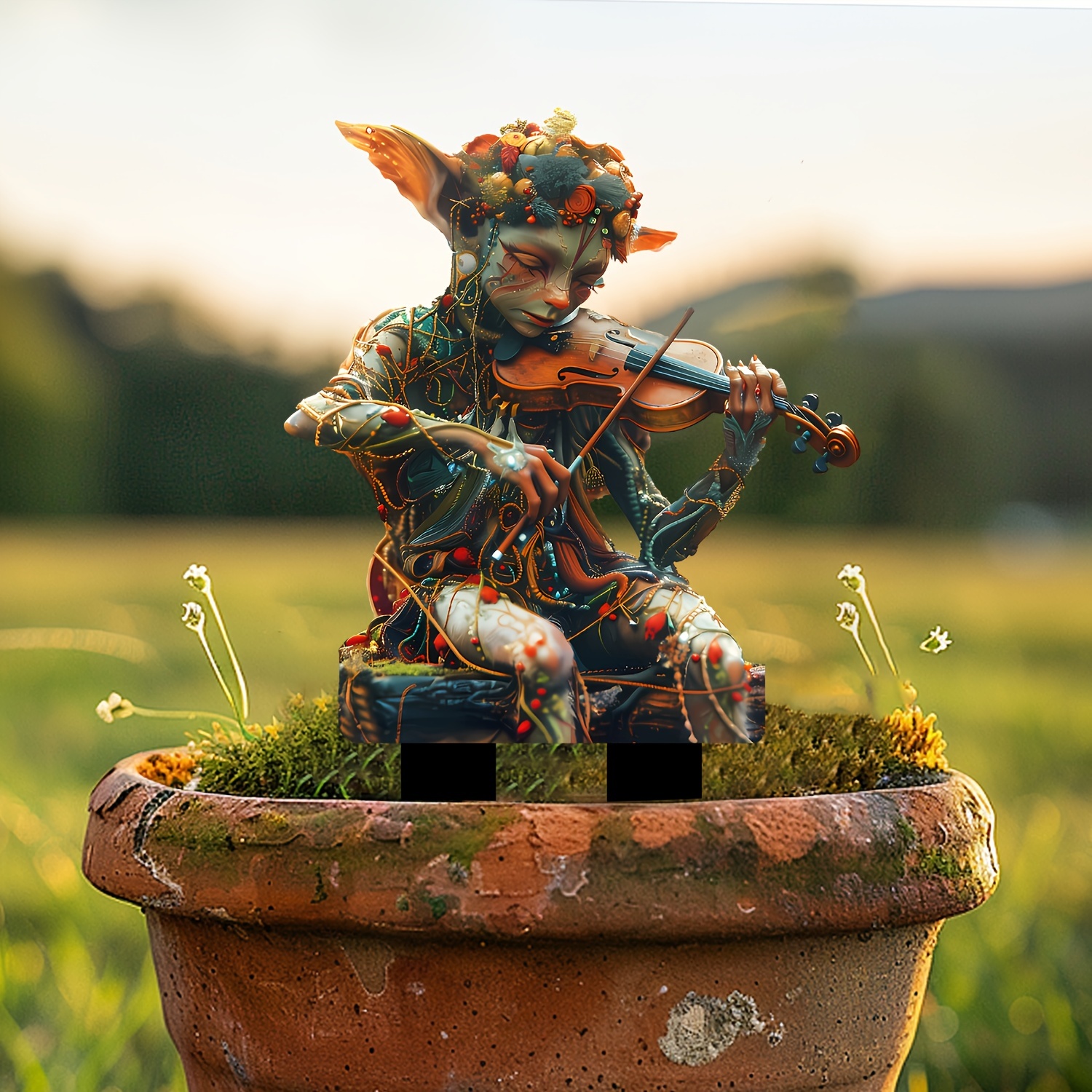 Violin Elf Acrylic Garden Stake Bohemian Style - Temu