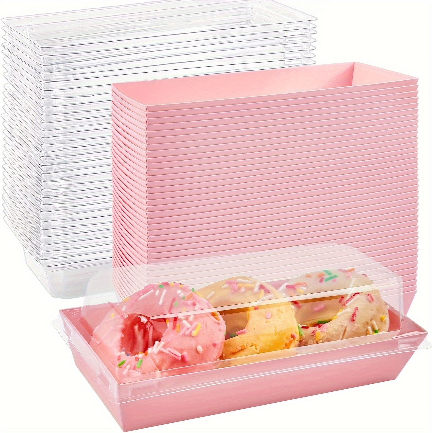25/50pcs Boîte À Gâteau Rectangulaire De 7.5 Pouces (avec Couvercle ...