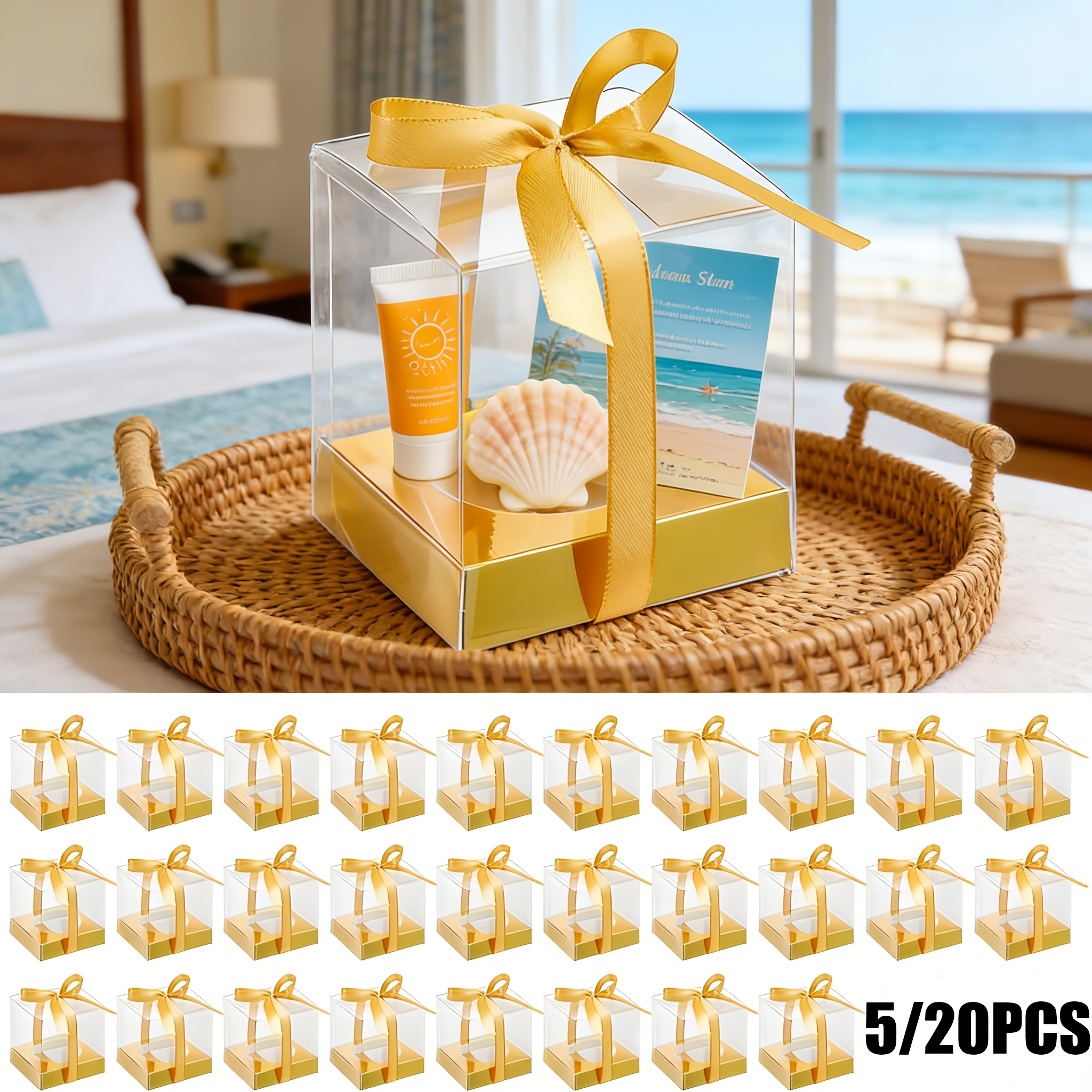 clear gift boxes sold on Temu United States