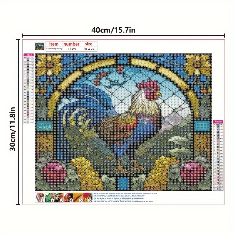 Colorful Glass Chicken Landscape 5d Diamond Painting Kit - Temu