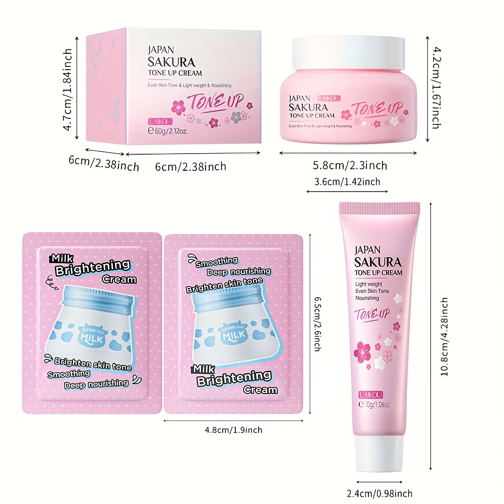 Sakura Tone Cream Set 2 Freebies Rich In Niacinamide Vitamin - Temu