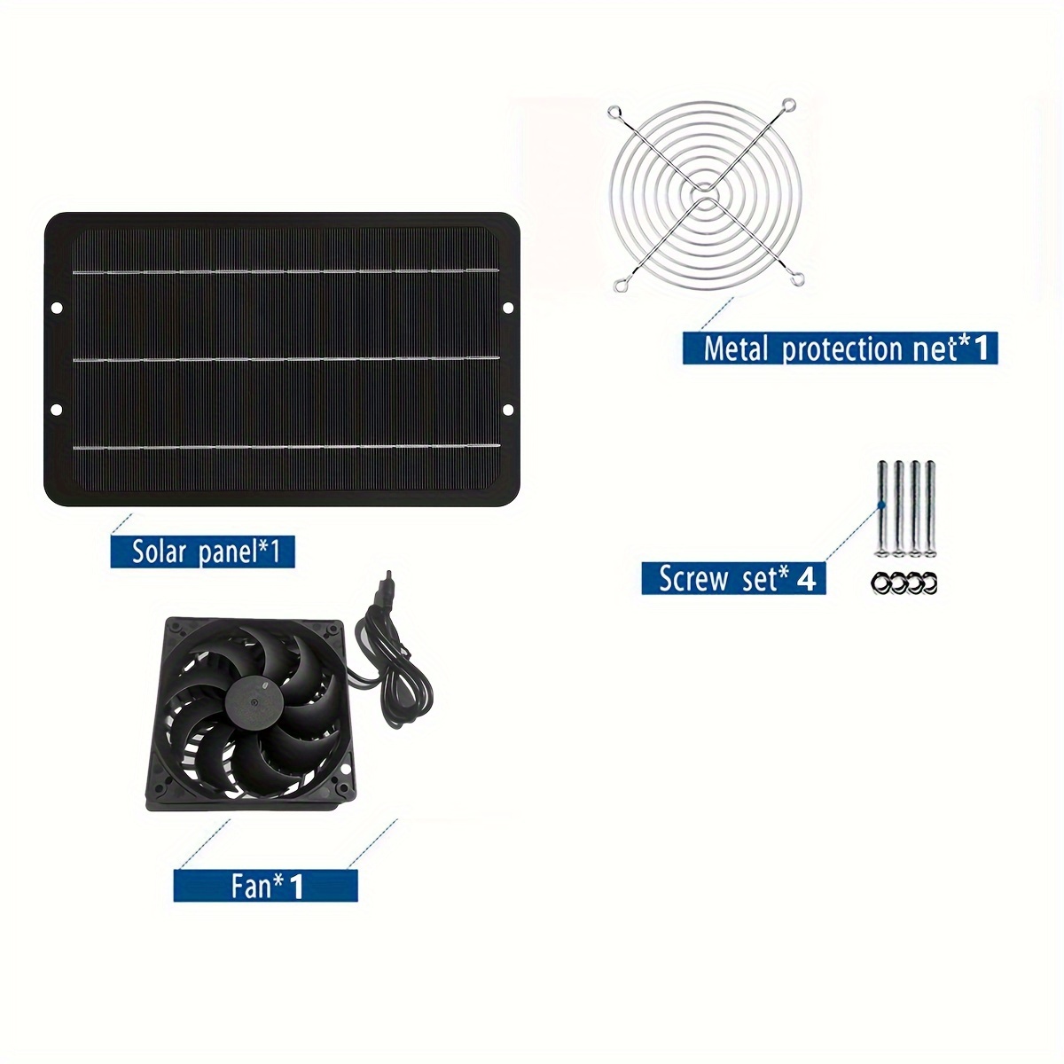 Solar Panel Dual Fans Kit 12v Portable Ventilation Fan - Temu United ...