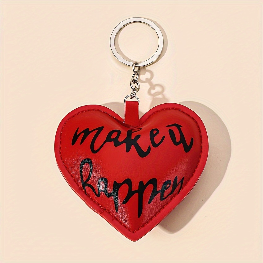 Heart Keychain Y2k Cute Pu Leather Key Chain - Temu Canada