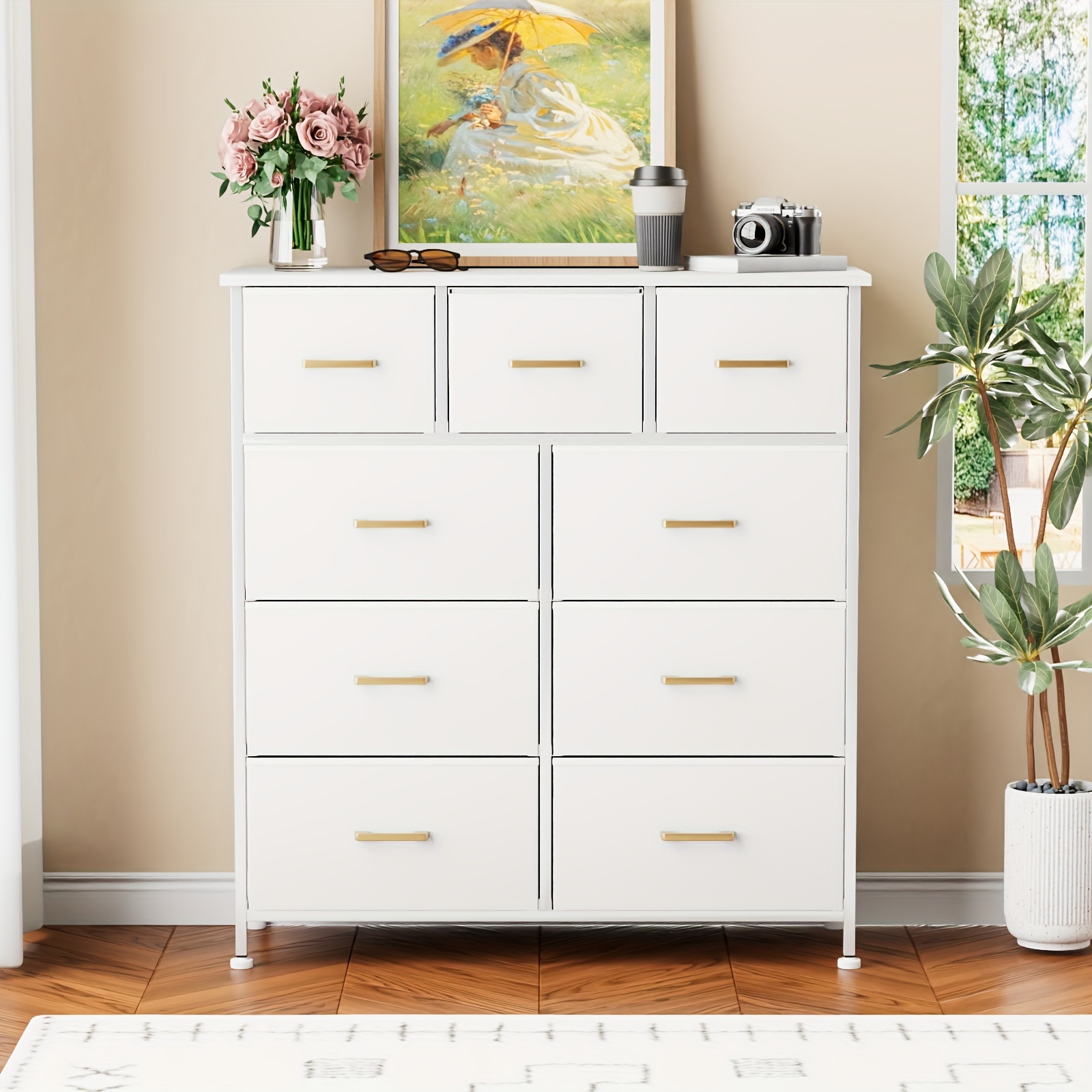 9 drawer Dresser Fabric Storage Tower Bedroom Hallway - Temu