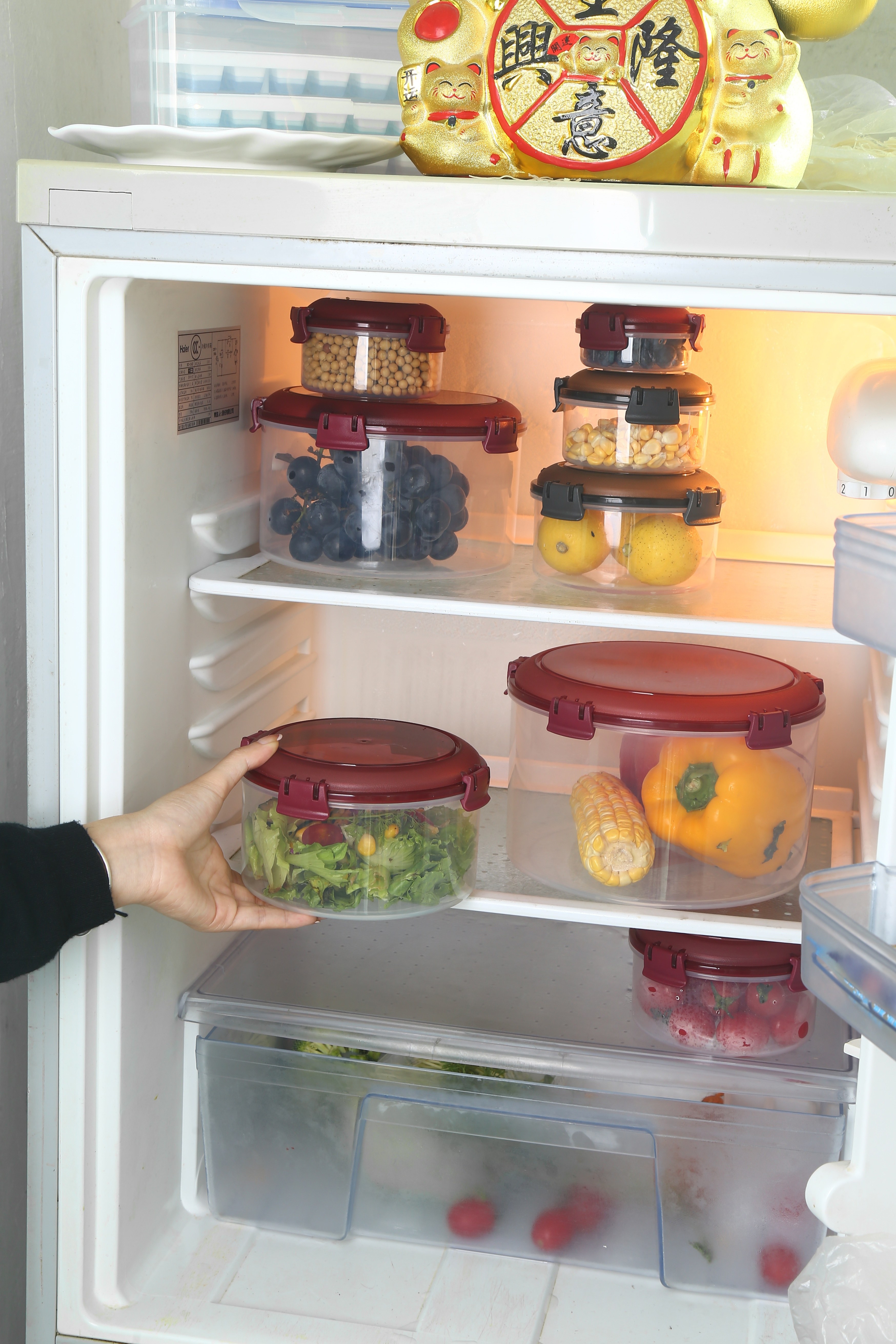 Round Airtight Food Storage Containers Set Bpa Free Plastic - Temu