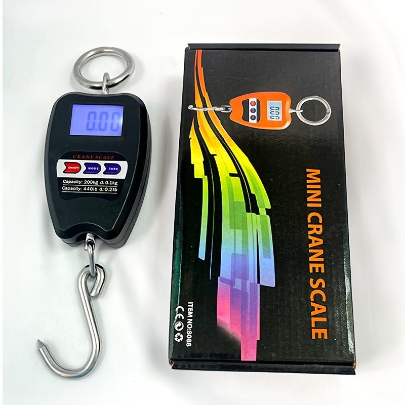 "compact" Portable Digital Luggage Scale With Crane Hook - 200lb Capacity, Industrial-grade ...