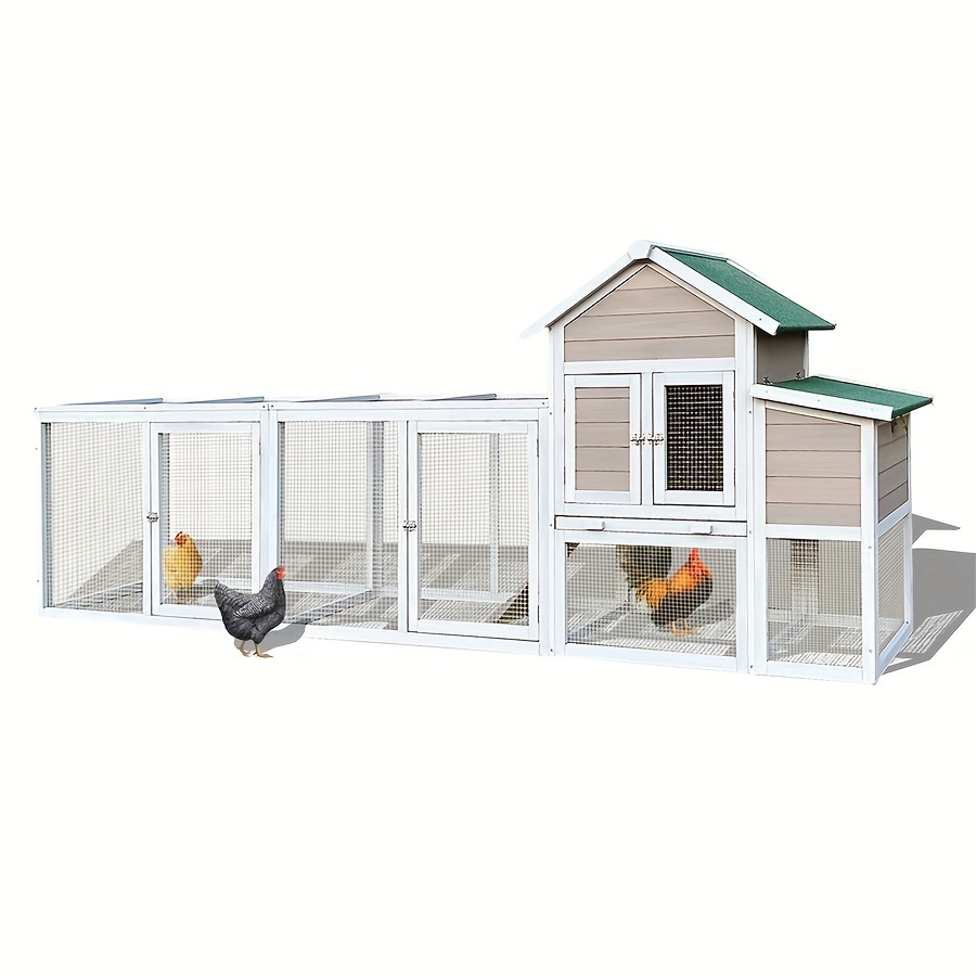 Large Wooden Chicken Coop 6 8 Chickens: Double Hen Cage Two - Temu