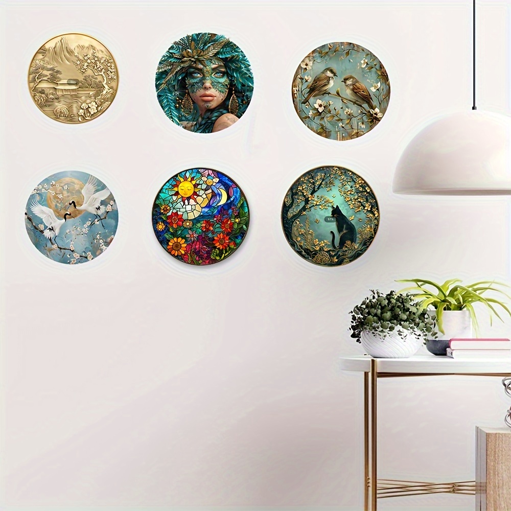 2d Round Aluminum Metal Tin Sign Moon Stars Flowers Wall Art - Temu