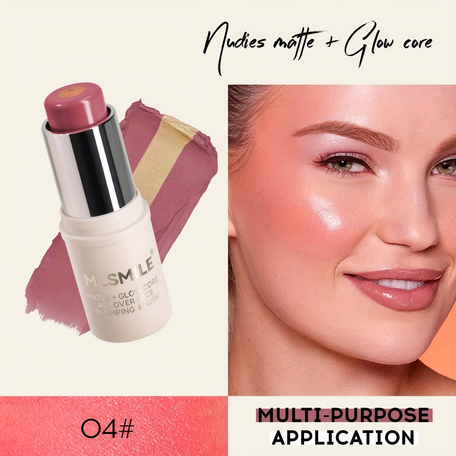 Mlsmile Dual tone Blush Stick Creamy High Pigment Natural - Temu United ...