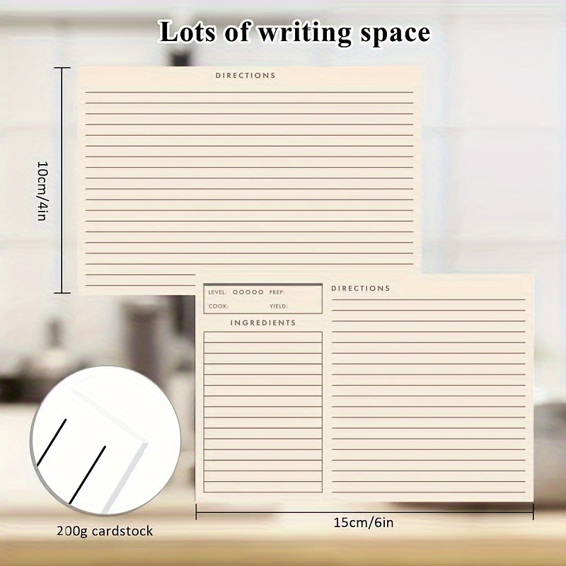 Double Sided Kitchen Cookbook Cards Classic Design Blank - Temu United ...