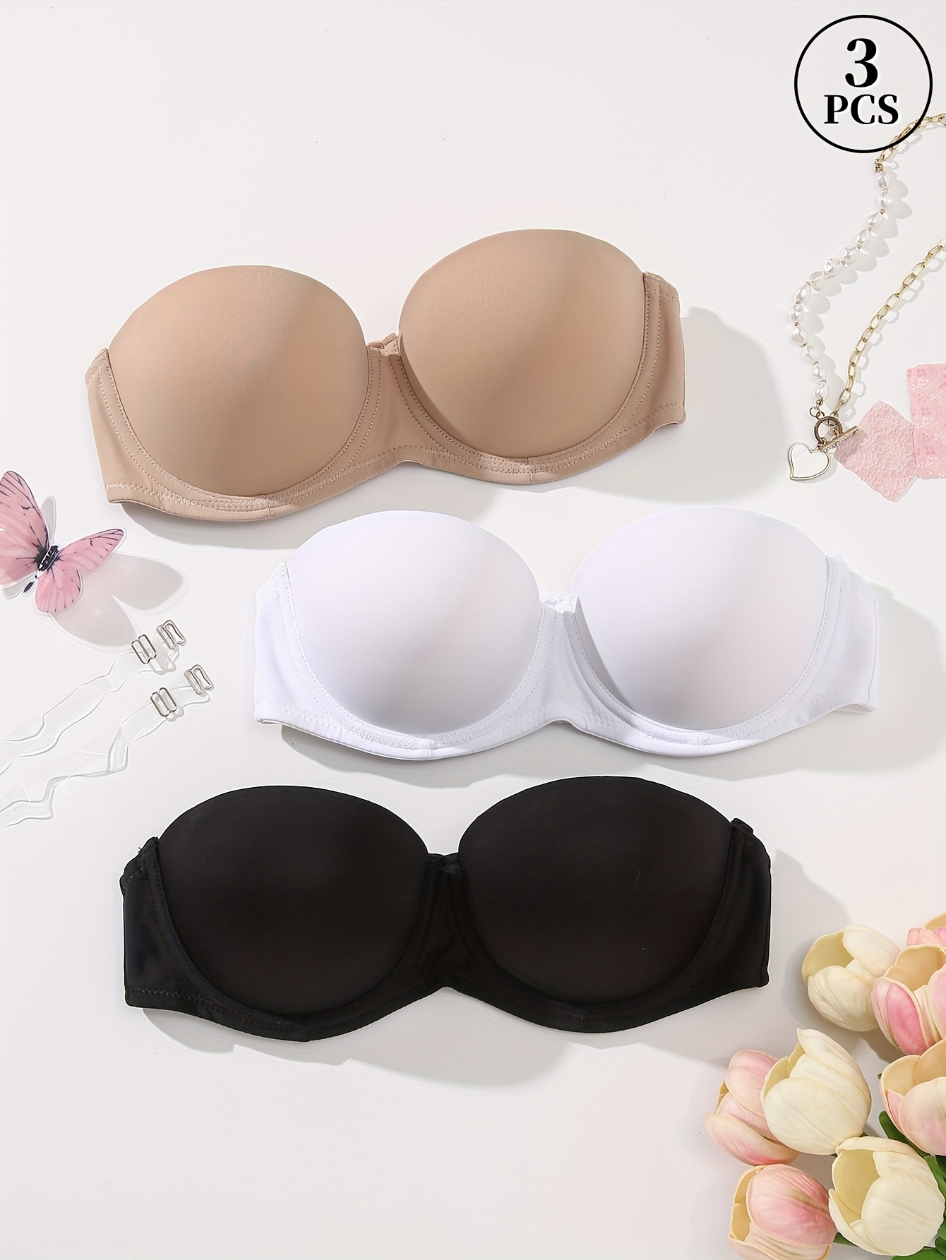 strapless bras sold on Temu United States