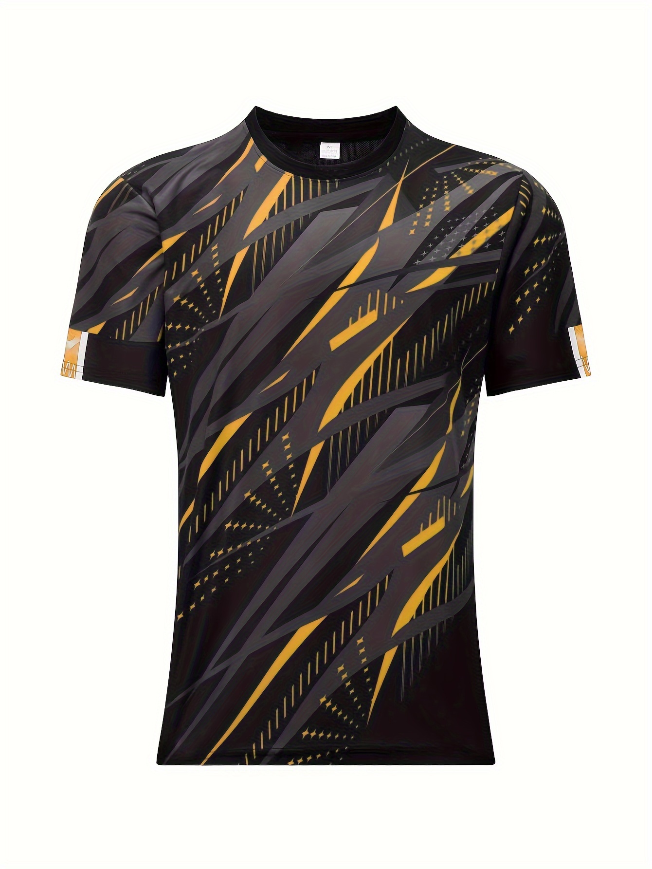 Men's Trendy Pattern Short Sleeve Round Neck Football Sports - Temu Denmark