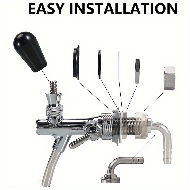 1pc Flow Control Beer Tap, Adjustable Homebrew Beer Faucet, Brass Body ...