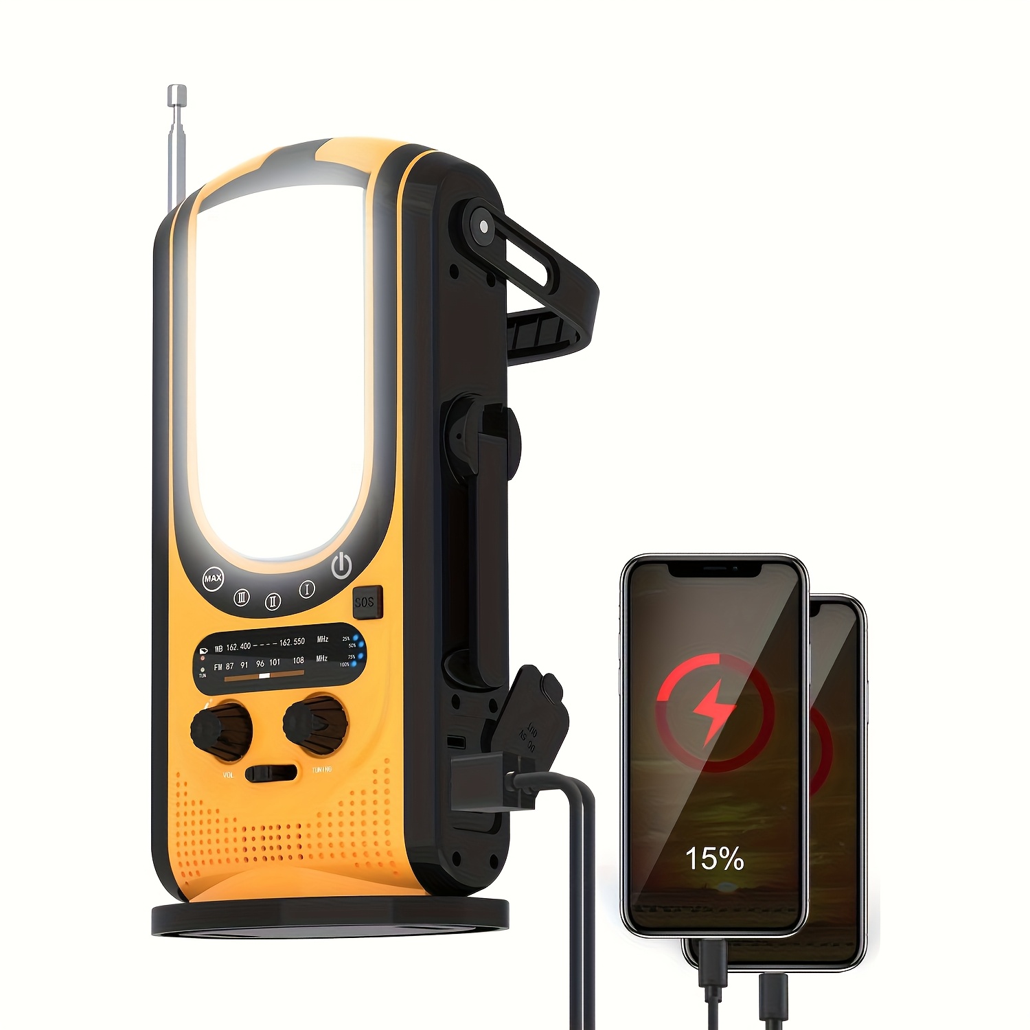 hand crank radio sold on Temu United States