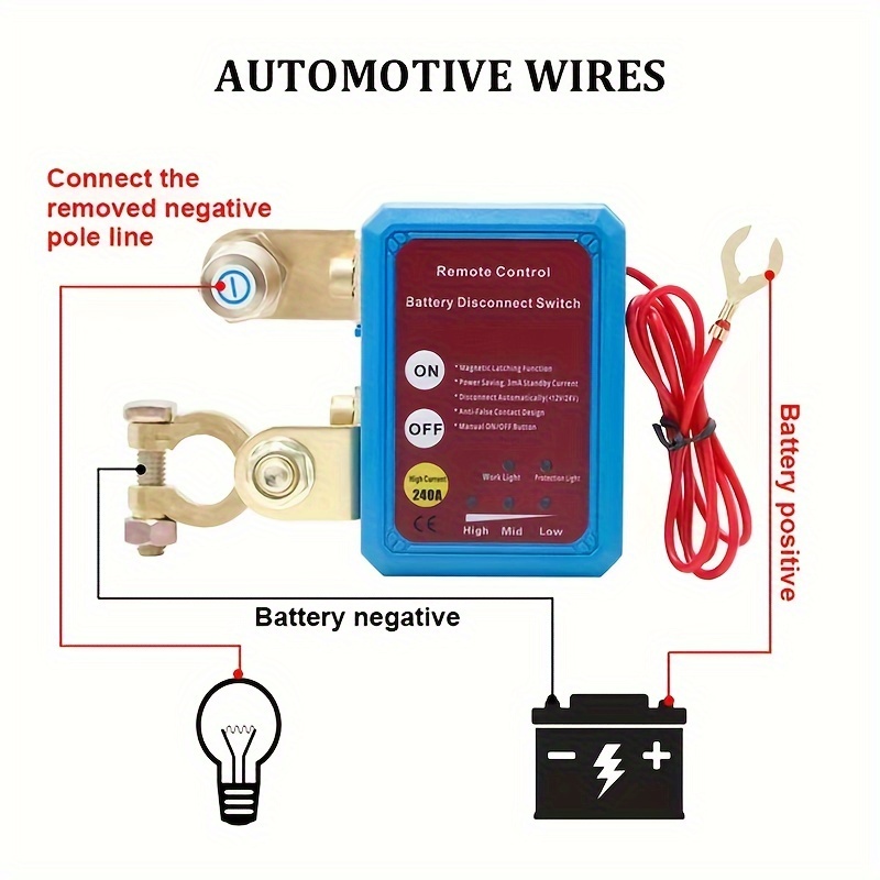 240a Wireless Remote Battery Disconnect Switch With Dual Remote Smart ...